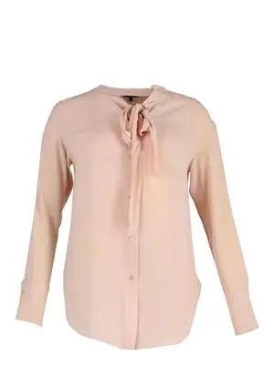 Theory Tie-neck Button Blouse - Neutrals