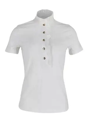 Tory Burch Lidia Ruffle-trim Short-sleeve Top - White