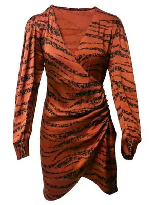 ANINE BING Tiger-print Mini Dress - Orange
