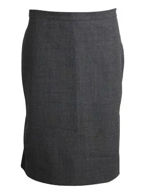 Moschino Pleated Wool Knee Length Skirt - Grey
