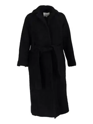 GANNI Belted Coat - Black