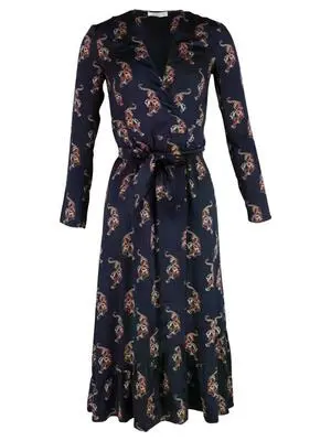 Sandro Floral-print Wrap Dress - Blue