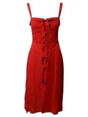 REFORMATION Eddie Tie-detailed Midi Dress - Red
