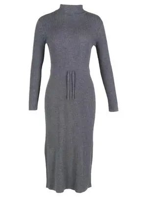 A.p.c. Alma Roll-neck Knitted Midi Dress - Grey
