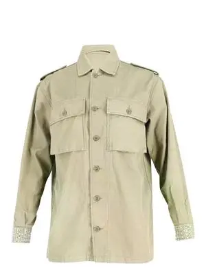 Saint Laurent Embellished-cuff Military Jacket - Green