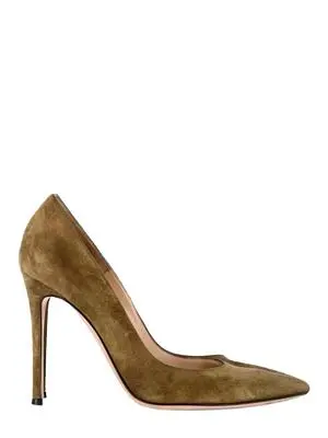 GIANVITO ROSSI Pointed-toe Suede Pumps - Green