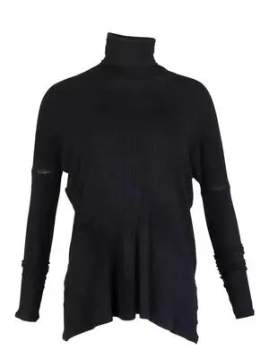 MAISON MARGIELA Ribbed Oversized Turtleneck Sweater - Black