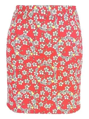 Moschino Mini Floral Print Skirt - Red