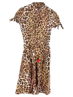 Moschino Leopard-print Knee-length Dress - Neutrals