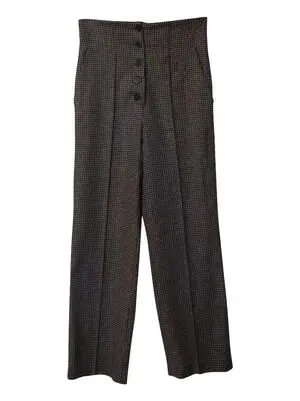 Nanushka Houndstooth-pattern Button Trousers - Brown
