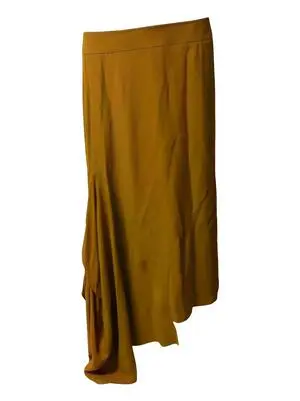 Marni Asymmetric Drape Midi Skirt - Brown