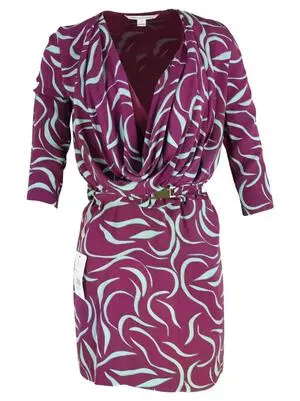 Diane Von Furstenberg Vintage Danil Cowl-neck Belted Dress - Purple