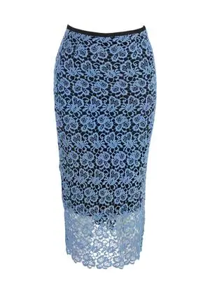 Erdem Lace Zip Midi Skirt - Blue