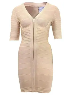 Herve Leger Lilith Bandage Mini Dress - Neutrals