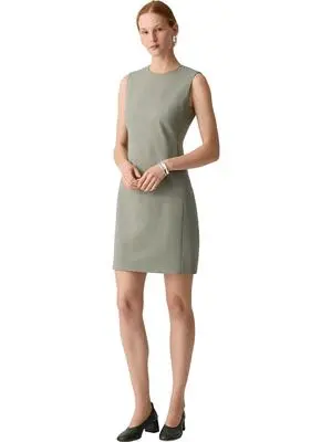 Theory Sleeveless Fitted Dress In Wool Gabardine - Vetiver Melange