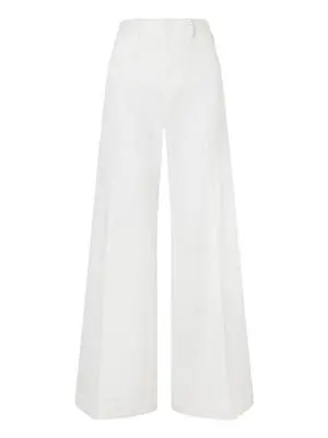Polo Ralph Lauren Stretch-cotton Twill Wide-leg Trousers - Off-white