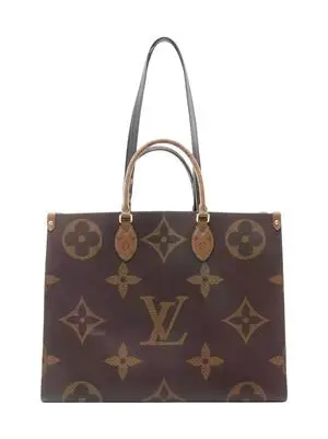LOUIS VUITTON Louis Vuitton 2020 Monogram Reverse Giant Onthego GM Satchel Brown