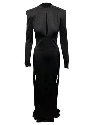 Balmain Cutout Side-slit Maxi Dress - Black