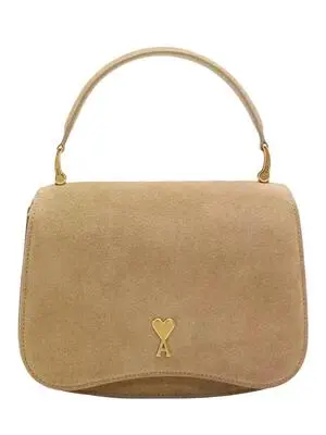 AMI Paris Paris Leather Shoulder Bag - Neutrals