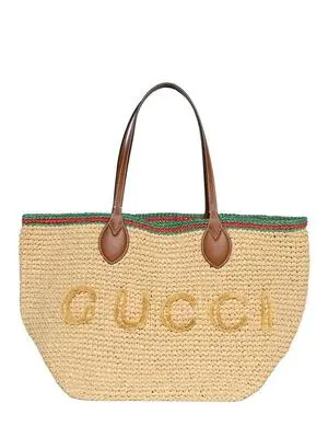 Gucci Woven Tote - Natural
