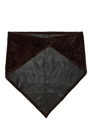 Nour Hammour Draped Shearling Foulard - Dark Brown Boheme