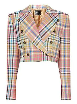 VIVIENNE WESTWOOD Tartan Cut-off Wool Jacket - Multi