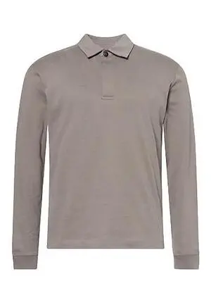 Sunspel Heavy Long-sleeve Supima-cotton Rugby Polo Shirt - Iron Grey