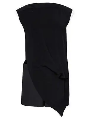 Sacai Contrast Ruched Mini Dress - Black