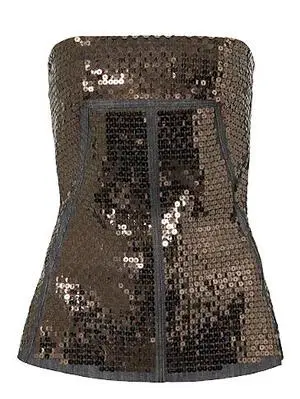 Rick Owens Sequin-embellished Bustier Top - Black Bronze