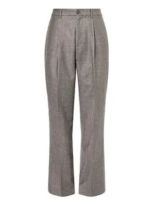 FRAME Pleated Wide-leg Wool Flannel Trousers - Light Taupe