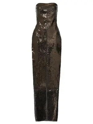 Rick Owens Bustier Sequin Denim-blend Gown - Black Bronze