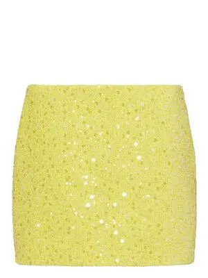 David Koma Sequinned Boucle Woven Mini Skirt - Yellow