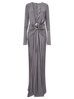 Christopher Esber Orica Ruched Maxi Dress - Blue Granite