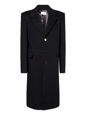 Givenchy Notch-lapels Relaxed-fit Wool And Cashmere Coat - Black