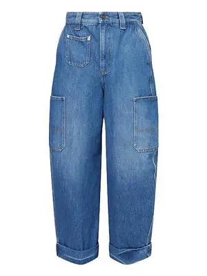 Givenchy Wide-leg Cropped Jeans - Medium Blue