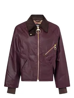 Barbour Relaxed-fit Waxed-cotton Jacket - Merlot/muted Tartan