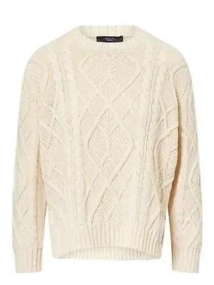 Max Mara Cable-knit Cotton-blend Jumper - Ecru