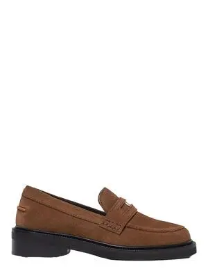 Maje Suede Loafers - Camel