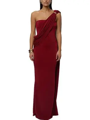 JLUXLABEL Golden Veil Maxi Dress - Red