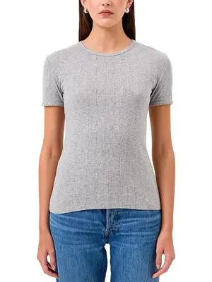 GOLDIE LEWINTER Pointelle Tee - Grey Heather