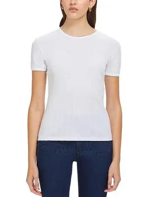 GOLDIE LEWINTER Pointelle Tee - White