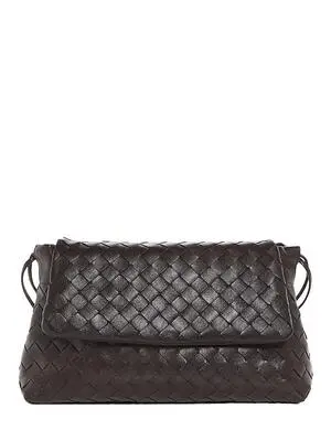 Bottega Veneta Giorno Intrecciato Leather Shoulder Bag - Fondant/gold
