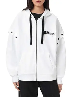 ALLSAINTS Gig Amphia Zippered Hoodie - Optic White
