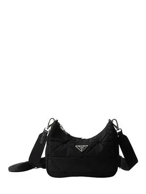 Prada Padded Re-nylon Shoulder Bag - Black