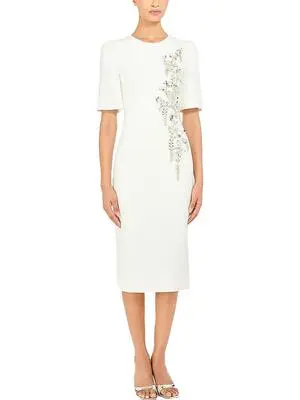 Jenny Packham Roma Midi Dress - Vanilla