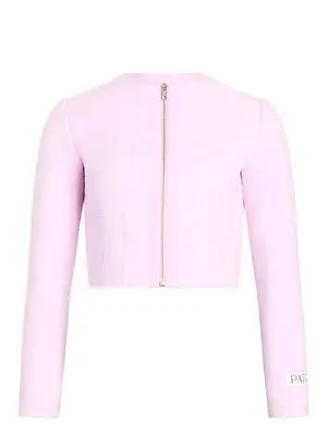 Patou Collarless Zip-up Jacket - Candy Pink