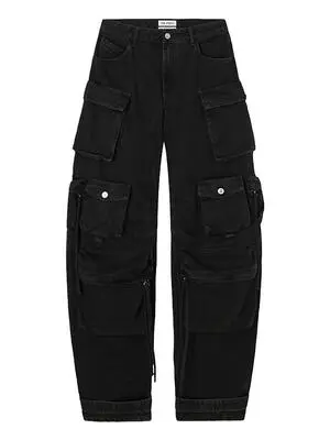 Attico Fern Cargo Jeans - Black