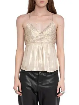 Zadig&Voltaire Cayonne Satin Top - Gold