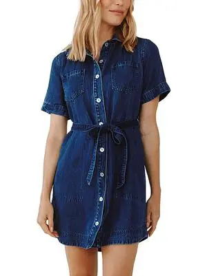 Bella Dahl Short Sleeve Shirt Dress - Horizon Blue Wash