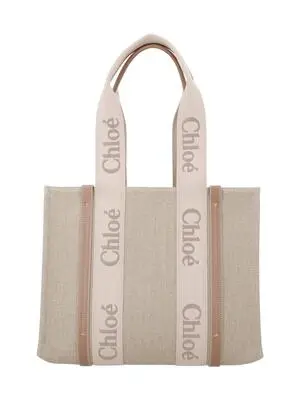 Chloé Woody Tote Bag - Beige